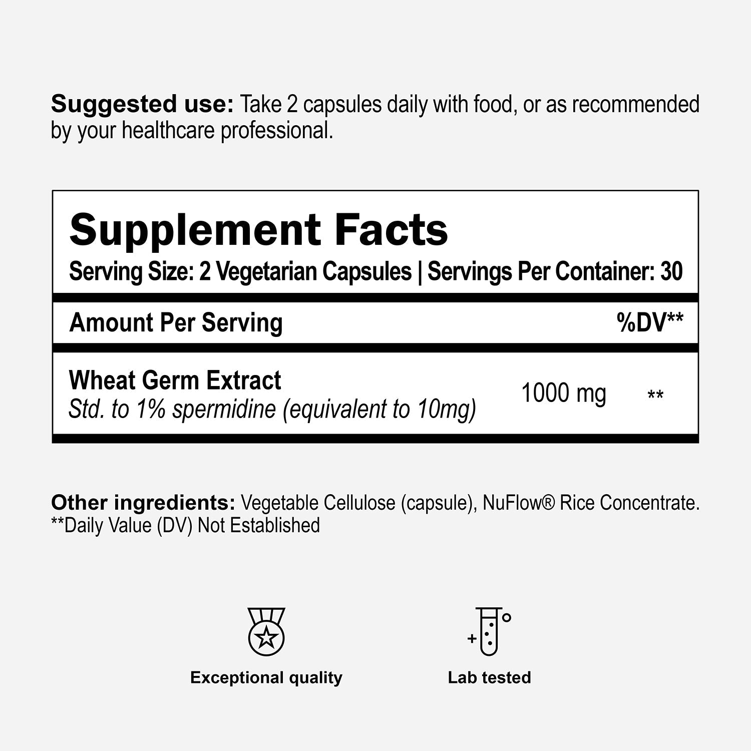 Spermidine Supplement 10mg - Ultra Pure Wheat Germ Extract 1000mg – omre